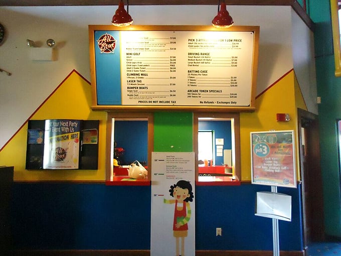 The menu board – a roadmap to fun where every activity promises its own flavor of adrenaline.