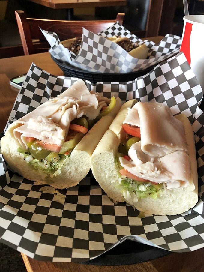 A turkey hoagie that proves poultry can party too – fresh, stacked high, and ready to challenge any notion that turkey is just for Thanksgiving.
