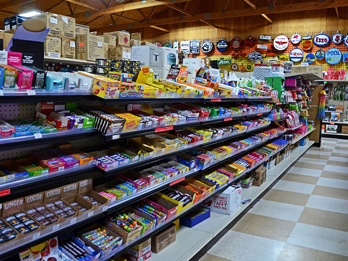 Sweet tooth satisfaction guaranteed with this colorful candy aisle—nostalgic treats that transport you back to simpler times when a quarter bought happiness.