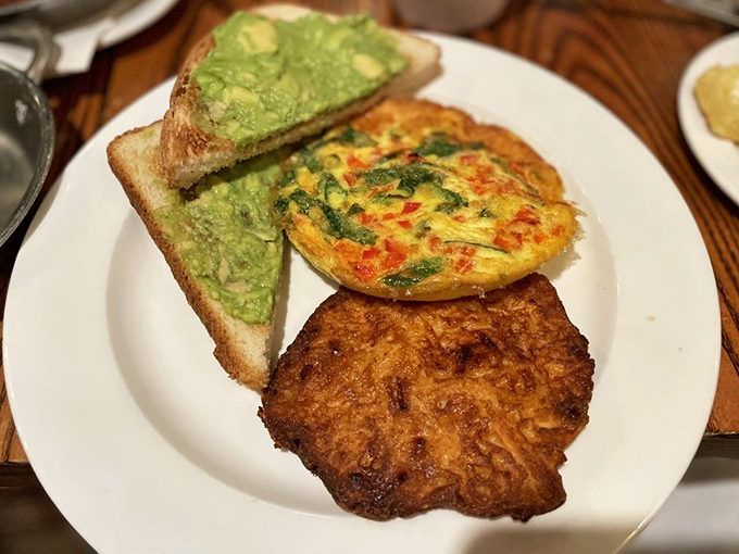 Breakfast that doesn't apologize for being delicious. This frittata and avocado toast combo has fueled Essex explorers for generations—just with better presentation now.