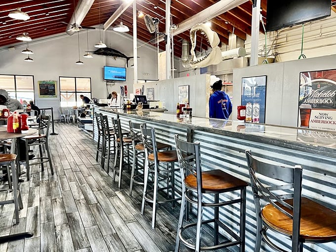 Where the magic happens—the counter where orders are placed and seafood dreams begin their journey to reality.