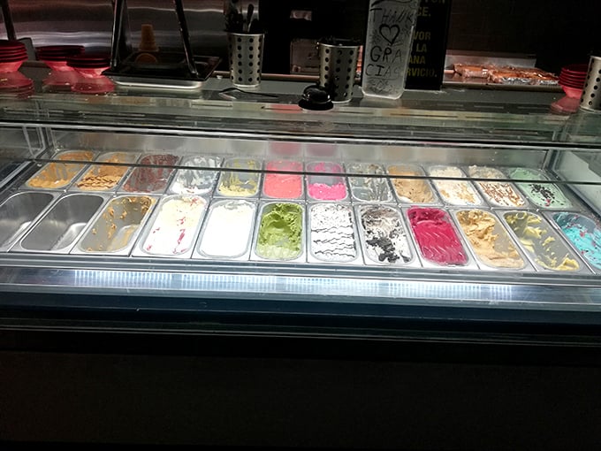 The dessert station—nature's way of saying, "You thought you were full, but there's always room for technicolor frozen happiness."