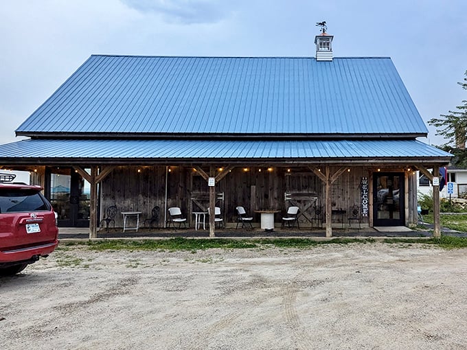Blue roof, weathered wood, and endless possibility. The kind of place you drive by for years before finally stopping—then kick yourself for waiting.
