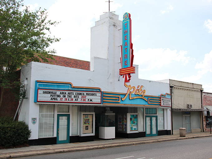 The historic Ritz Theatre stands as Greenville's cultural heart, where entertainment and architecture combine like butter and biscuits—perfectly.