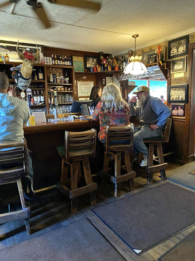 The bar area feels like it's been serving comfort and conversation since before your parents went on their first date.