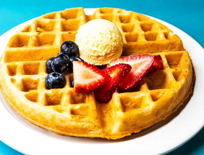 This isn't just a waffle; it's a canvas for seasonal berries and a scoop of ice cream. Breakfast? Dessert? The line blurs deliciously at Dagwood's.