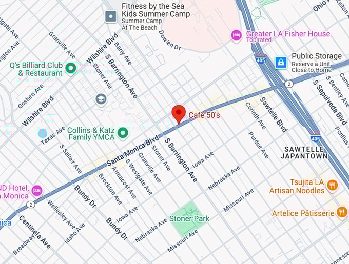 16. cafe 50's map