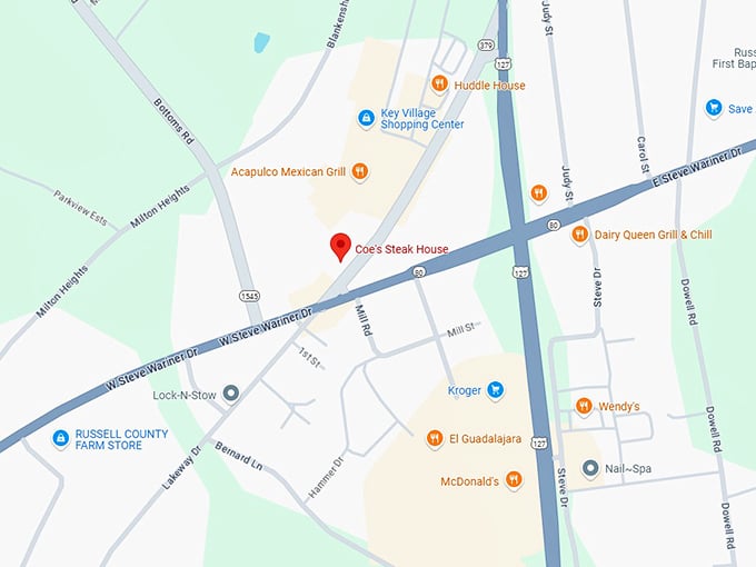 16. coe's steak house map