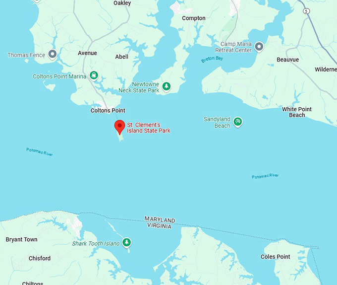 16. st. clement’s island state park map