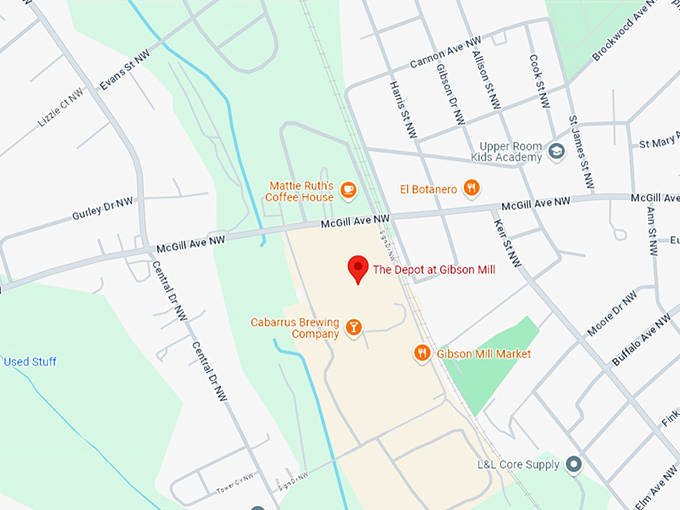 16. the depot at gibson mill map