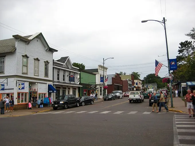 Bayfield's main street looks like it jumped straight out of a Hallmark movie – complete with American flags and charming storefronts.