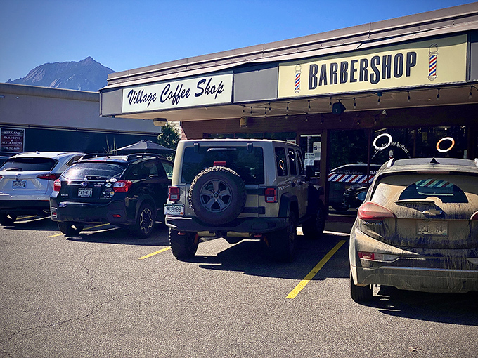 Village Coffee Shop's humble exterior hides Boulder's breakfast treasure – like finding a gold mine behind a garden shed!