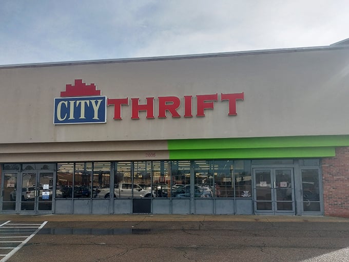 City Thrift: "Where organized chaos meets bargain hunter's dream. Those furniture pieces are practically begging for a second chance!" 