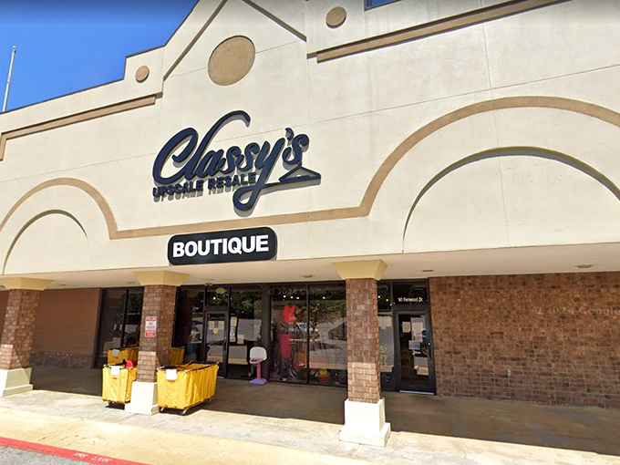 The architectural equivalent of a mullet – business in the signage, party in the merchandise. Classy's exterior belies treasure-filled racks inside.