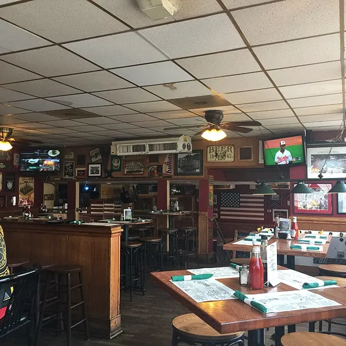 Step inside and you've entered the comfort zone. Sports memorabilia, American flags, and that unmistakable tavern glow—this is where cheesesteak dreams come true.