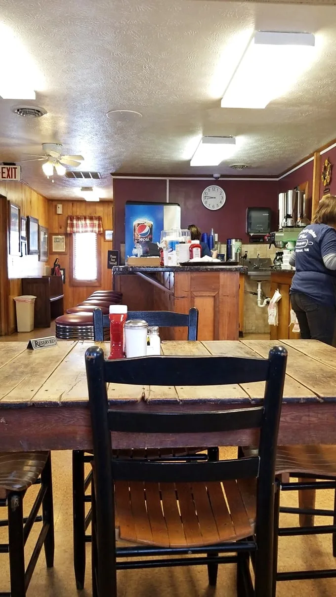 Step inside and time stands still. Wood paneling, sturdy tables, and that unmistakable diner ambiance that says, "Sit down, stay awhile, the coffee's always hot."