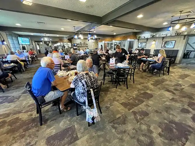 Multiple generations gather at simple tables, united by the universal language of exceptional comfort food. This isn't dining—it's a Midwestern communion.