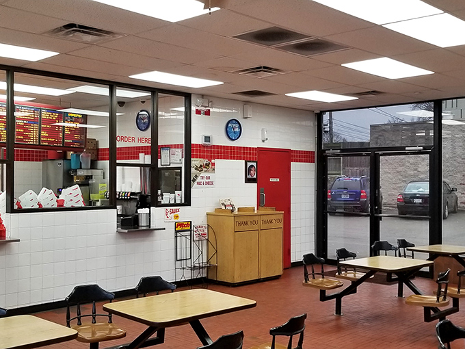 Simple, no-nonsense interiors where the focus is squarely on what matters most—that golden, crispy chicken waiting behind the counter. 