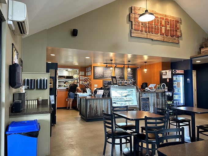 Step inside and breathe deep—that's the aroma of barbecue destiny. The simple, functional interior puts the focus right where it belongs: on the food.