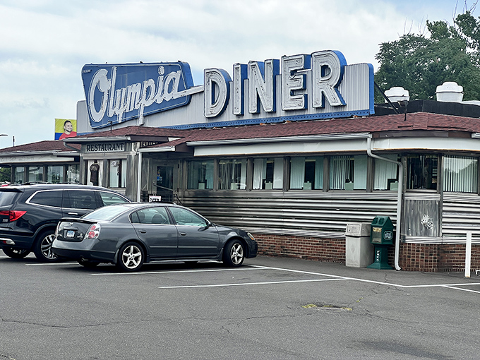 The Olympia's gleaming stainless steel exterior isn't just eye-catching – it's a time portal to when breakfast was an art form.