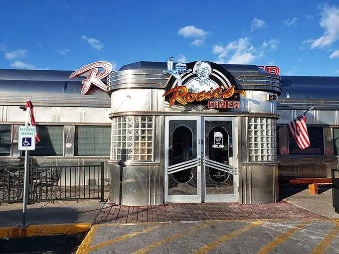 Classic Americana shines through every polished surface at Rosie's – breakfast with a side of nostalgia.