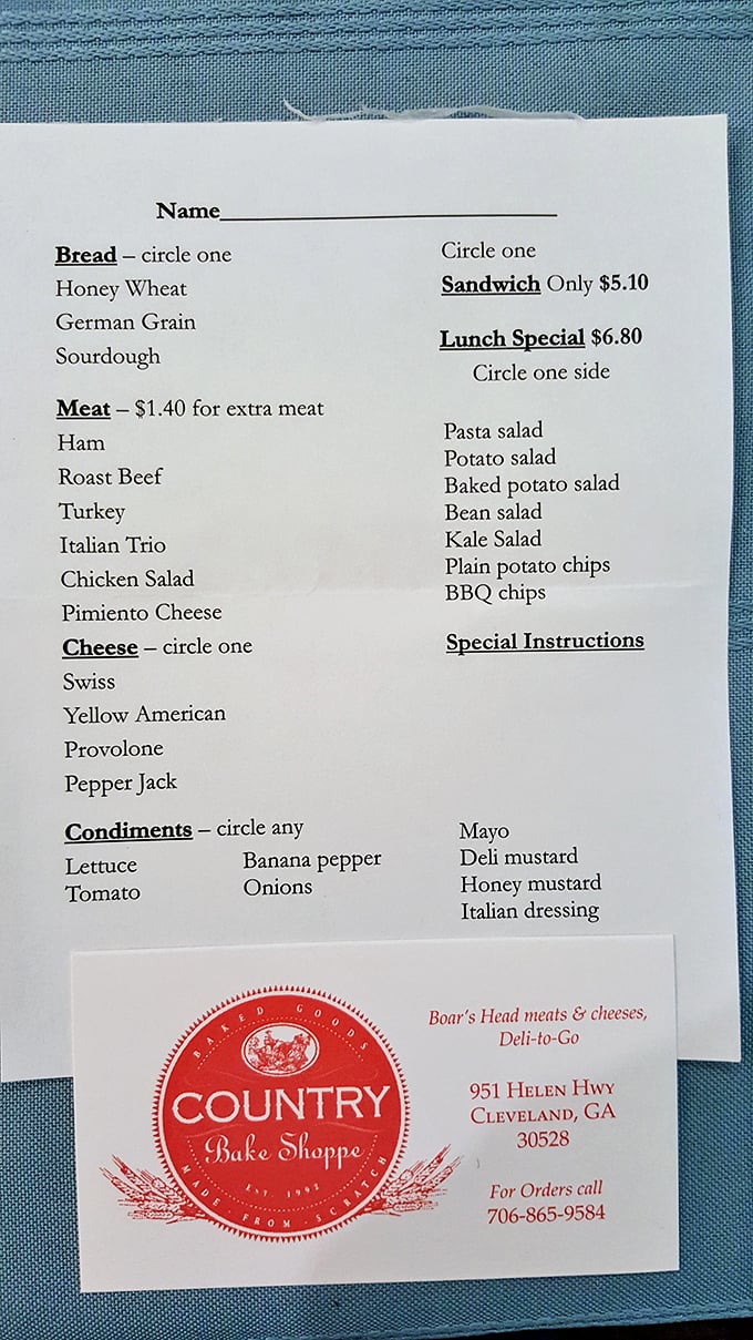 A menu so gloriously simple it feels like time travel. No QR codes, no fusion confusion—just honest sandwiches that understand their purpose in life.