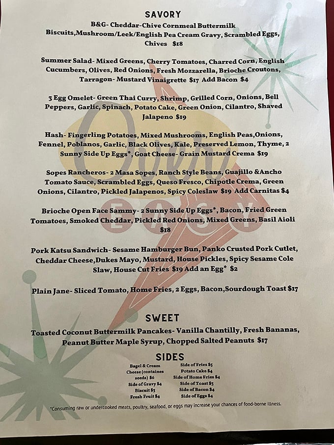 This isn't your grandma's breakfast menu (though we love her dearly)—it's a culinary adventure where Thai curry meets omelets and biscuits get fancy upgrades.