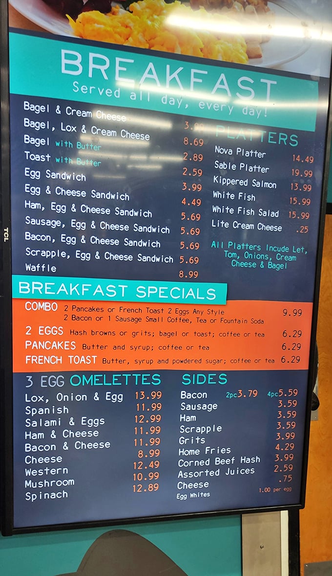 Breakfast served all day? That's not just a menu—it's a philosophical stance on how life should be lived. Lox omelet, I see you beckoning.