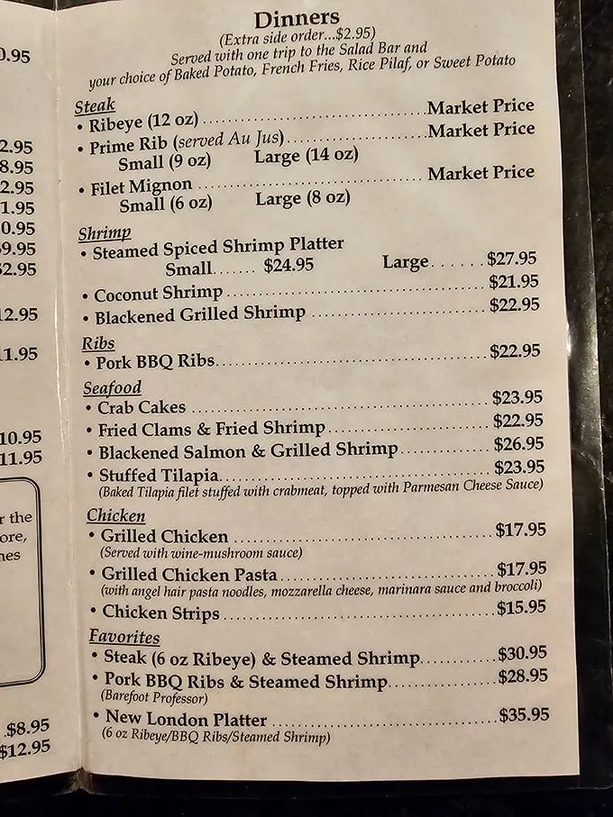 A menu that gets straight to the point—steak is the headliner, everything else is just the opening act. Market price means it's worth every penny.