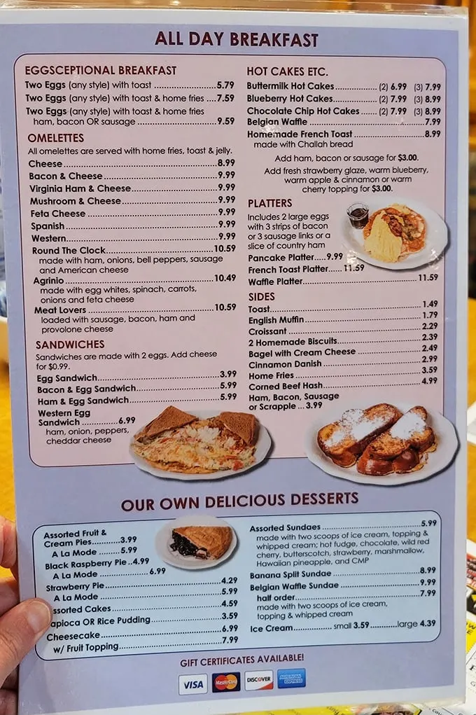 The breakfast menu reads like a love letter to morning indulgence. "Eggsceptional" indeed!