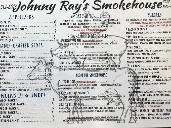 This menu isn't just a list of options—it's a roadmap to happiness with smoke-kissed meats as your ultimate destination.