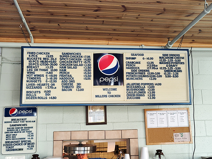 The menu board at Miller's is like a love letter to comfort food—straightforward, honest, and guaranteed to make your stomach growl in anticipation.