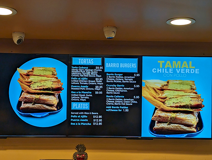 The menu board's photos do what words cannot – make you instantly hungry while simultaneously erasing all memory of your diet resolutions.
