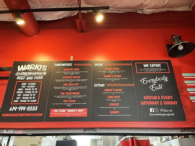 This menu board isn't just listing food options—it's essentially a roadmap to happiness. Choose your own adventure, but there are no wrong turns here.