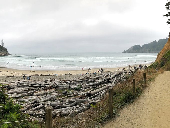 This enchanting wooden bridge feels like something from a fairy tale—the perfect gateway to your beach adventure. 