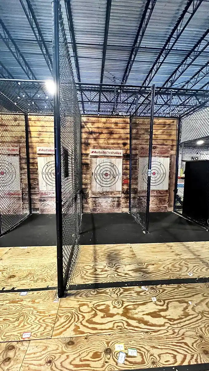 For those who prefer their adrenaline rush with a side of medieval flair, the axe-throwing area offers primal satisfaction. Office frustrations, meet your match.
