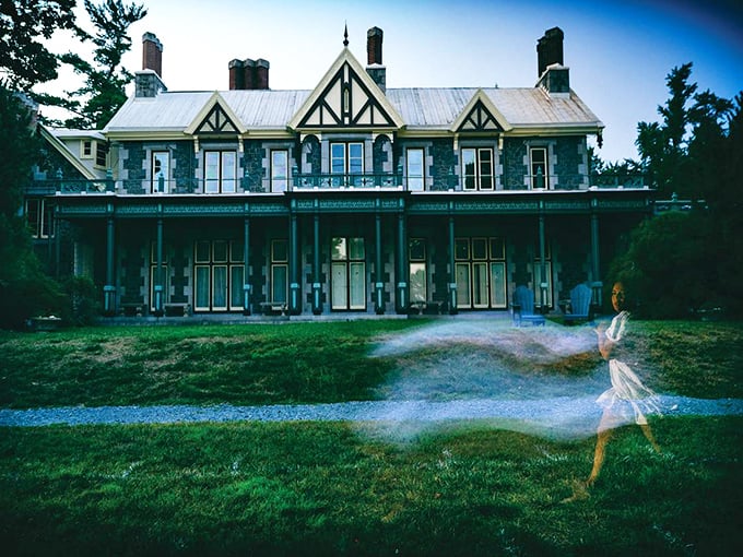 Is that a spectral figure drifting across the lawn? The twilight transformation of Rockwood from stately mansion to haunting presence happens faster than you can say "boo."
