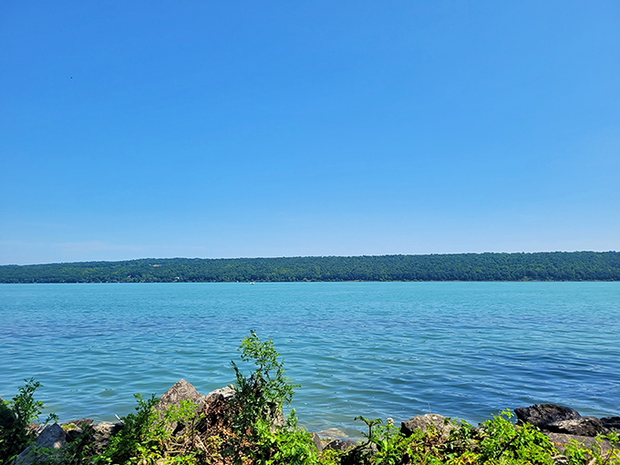After your gorge adventure, Cayuga Lake beckons with crystal blue waters—like finding a tropical getaway without needing your passport.