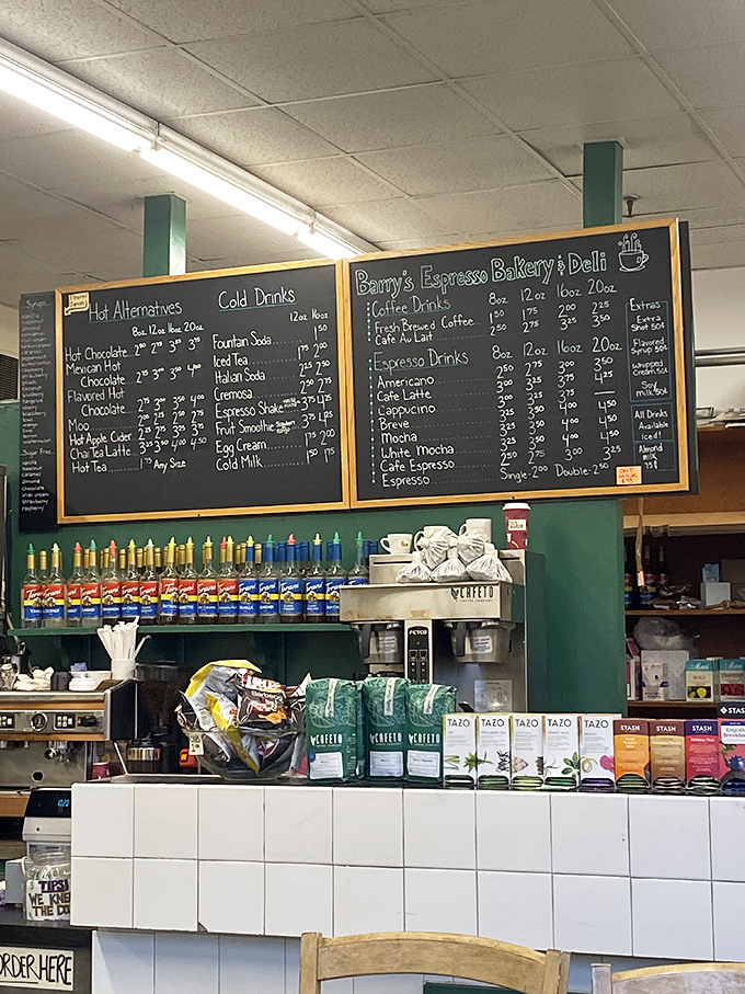 The chalkboard menu—a dying art form in our digital age—offers a delightful roadmap to flavor town. Decision paralysis has never been so delicious. 