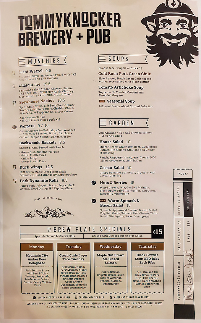 This menu isn't just a list—it's a treasure map to culinary delight. Each item promises a mountain-sized flavor adventure worth embarking on.
