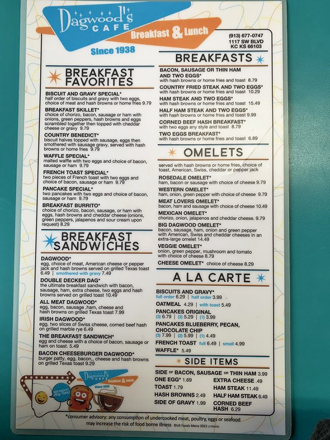 The menu at Dagwood's reads like a love letter to breakfast classics. No molecular gastronomy here—just honest food that makes mornings worth getting up for.