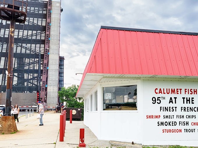 This little red-roofed shack near the bridge might not look fancy, but it's smoking some of Chicago's most legendary fish.
