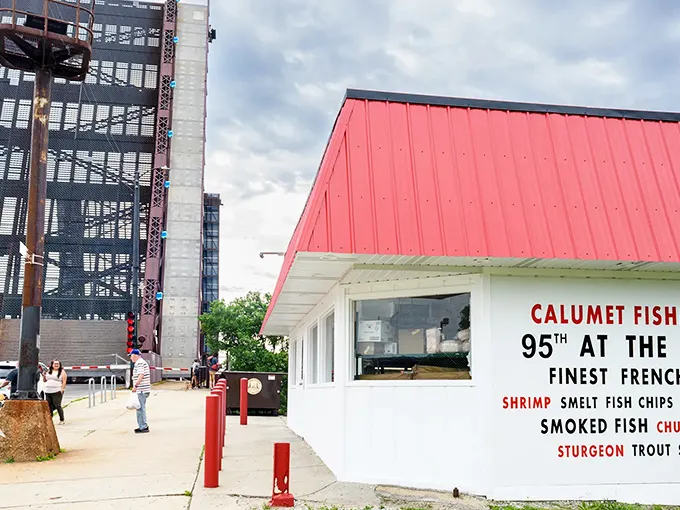 This little red-roofed shack near the bridge might not look fancy, but it's smoking some of Chicago's most legendary fish.