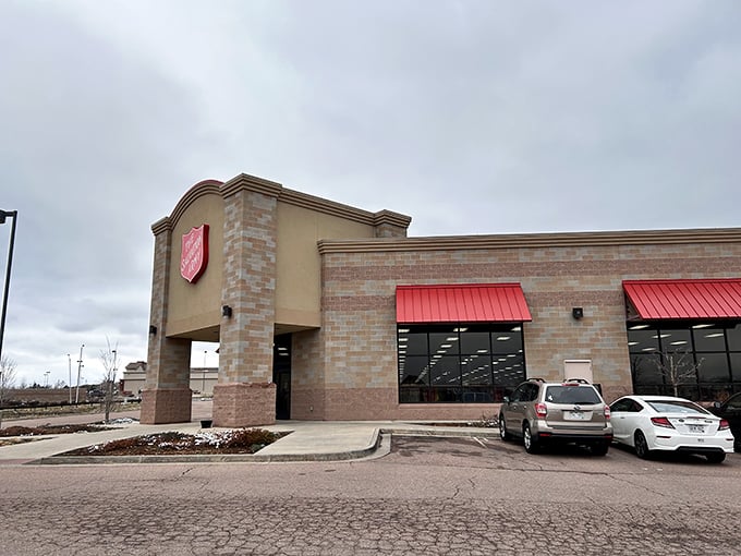 The Salvation Army's upscale façade might fool you – it's a thrift store disguised as a boutique department store!