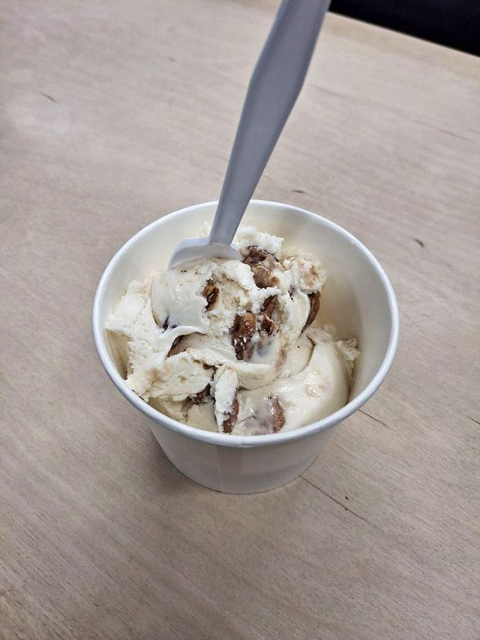 Cookies and cream nestled in a freshly-made waffle bowl – proof that aliens have mastered the art of earthly indulgence. The crispy edges are non-negotiable. 