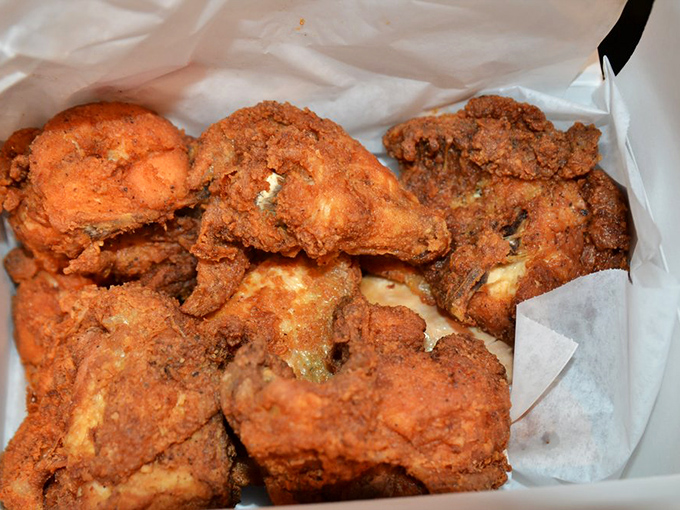 Golden-brown perfection in a box—this isn't just fried chicken, it's an edible love letter to simplicity and flavor.