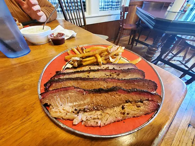 Brisket that doesn't need Instagram filters—those smoke rings are nature's way of saying "patience pays off" in the barbecue world.
