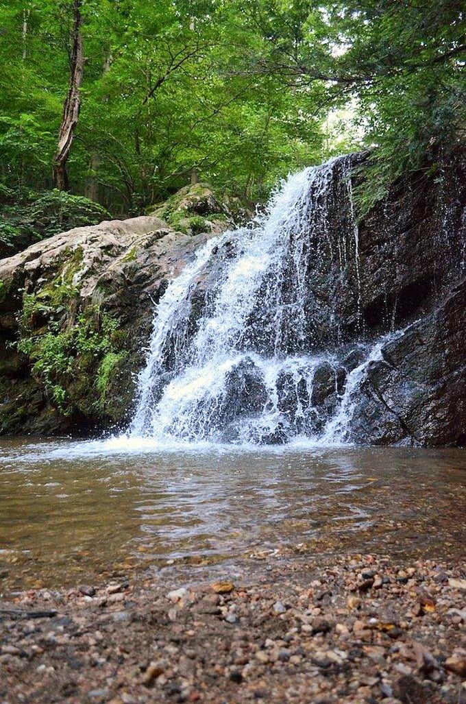 Not everything at Patapsco is eerie! This refreshing waterfall offers a serene counterpoint to the abandoned structures lurking elsewhere in the park.