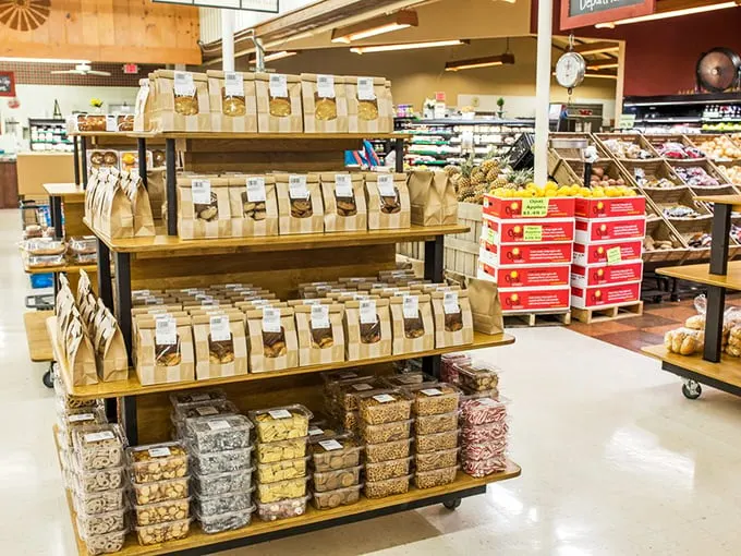 Not your average grocery aisle—these paper-bagged treasures contain baking mixes that could make your grandmother nervously check her secret recipe cards.
