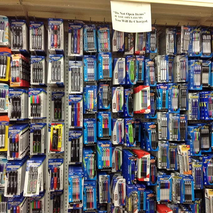 Pen paradise! This stationery section could supply a small school district. Writers, students, and list-makers, prepare to lose your minds—and find your perfect writing instrument.
